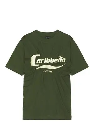 BOTTER Caribbean Wrinkle T-shirt In Olive - Seaweed Green