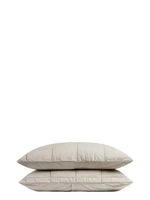 PARACHUTE Linen Box Quilted Sham Set - Bone