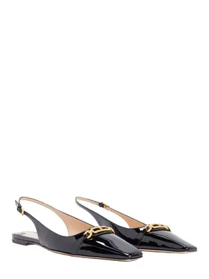 TOM FORD Whitney Leather Slingback Ballerinas - Black