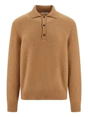 FERRAGAMO Knitted Polo Shirt - Brown