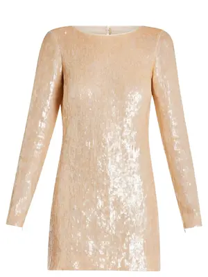 TOM FORD Sequin-embellished Silk Dress - Neutrals