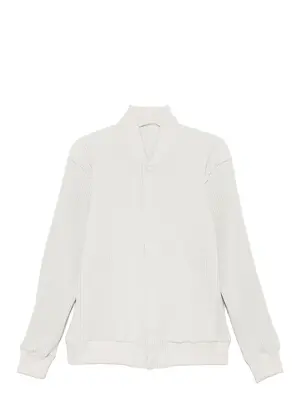 Issey Miyake Pleated Bomber Jacket - Neutrals