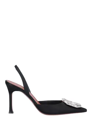Amina Muaddi 105mm Camelia Pumps - Black