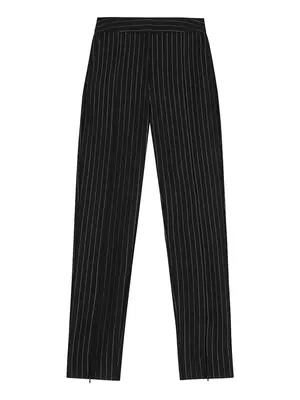 GANNI Striped Mid-rise Trousers - Black