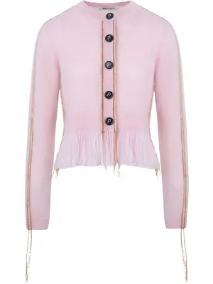 Ports 1961 Contrast-stitch Cardigan - Pink