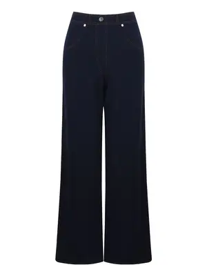 Ports 1961 Knitted Flared Trousers - Blue