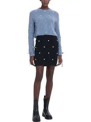 Ports 1961 Crystal-embellished Jumper - Blue