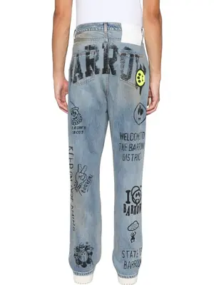 BARROW Sketch-style Print Jeans - Blue
