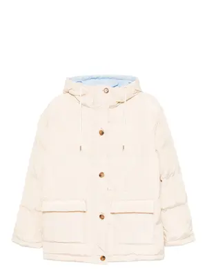 TOUT A COUP Hooded Down Jacket - Neutrals