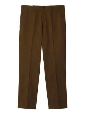 Burberry Cotton Trousers - Brown