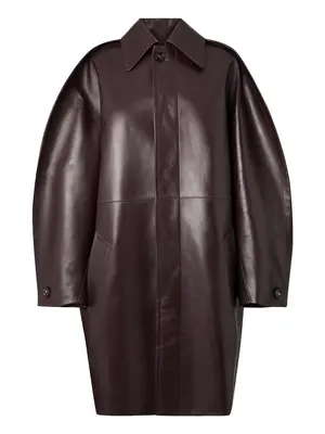 Bottega Veneta Paneled Leather Coat - Brown