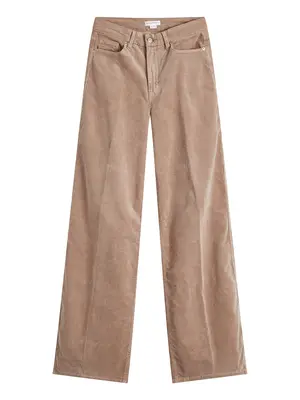 Good American Corduroy Skate Trousers - Flax001