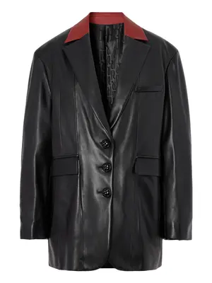Rabanne Oversized Two-tone Leather Jacket - Black