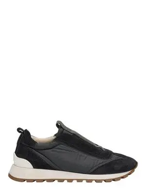 Brunello Cucinelli Monili Laceless Trainer Sneakers - Black