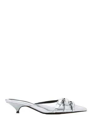 Marc Jacobs 35mm Emma Kitten Mules - Silver
