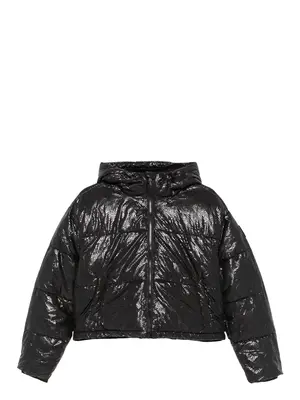 Dkny Crosswalk-print Cropped Jacket - Black