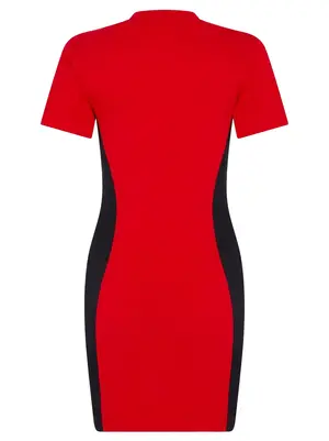 LET'S SWIM Shark Logo Bodycon Dress - Red