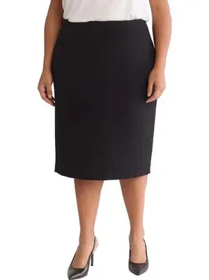 KASPER Pencil Skirt With Back Vent - Black