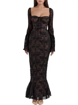 long black and gold sequin dress New Year Gala Dress Glittering Evening Gown Formal Dresses Black & Gold Sequin Dress Evening Dress Black / L