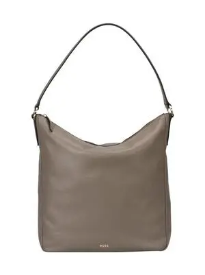 BOSS Alyce Leather Hobo Bag - Medium Brown