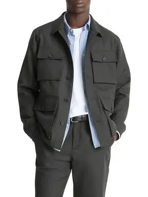 Vince Tropical Wool Field Jacket - Black