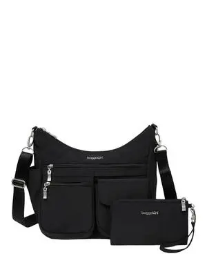 BAGGALLINI Hobo Crossbody Bag With Wristlet - Black