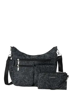 BAGGALLINI Hobo Crossbody Bag With Wristlet - Midnight Blossom