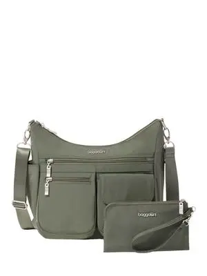 BAGGALLINI Modern Everywhere Hobo Crossbody Bag With Wristlet Thyme