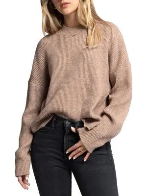 THREAD & SUPPLY Thread & Supply Lana Rib Crewneck Sweater Heather Mocha