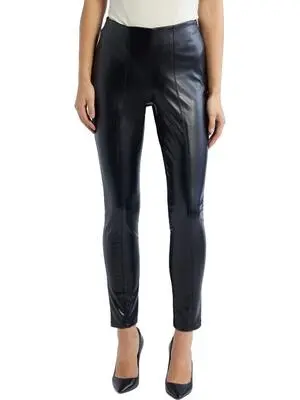 TAHARI ASL Faux Leather Ponte Pants