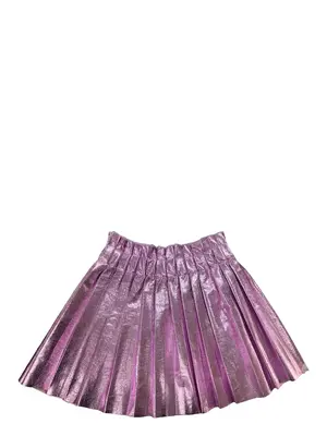 LOLA + THE BOYS Foil Pleated Skirt - Pastel Pink