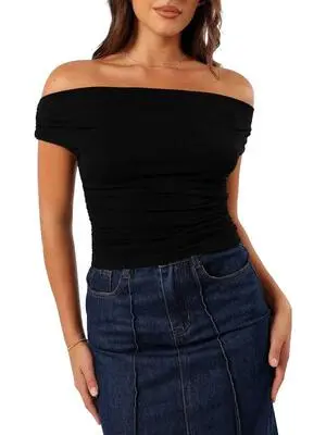 PETAL & PUP Lanna Off The Shoulder Top - Black