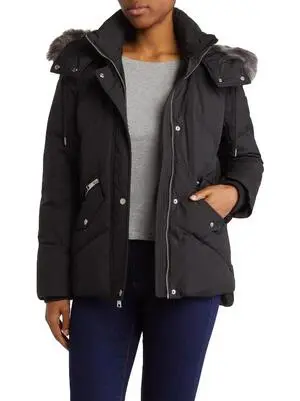 Andrew Marc Water Resistant Down Puffer Jacket - Black