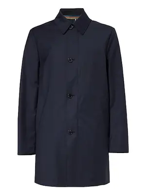 Paul Smith Spread-collar Detachable-gilet Regular-fit Wool Coat - Blue