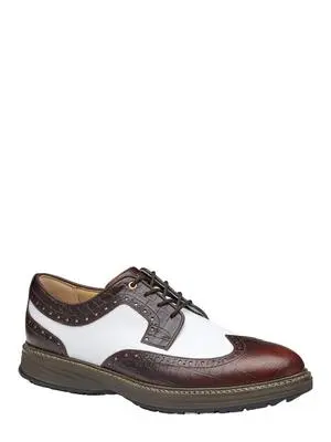 Johnston & Murphy Johnston & Murphy Upton GL3 Luxe Hybrid Golf Shoe Dkbrn Wp Fg/ Wh Scotchgrain