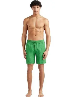 Vilebrequin Solid Linen Bermuda Short Jungle