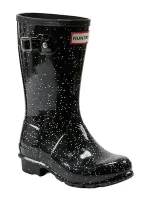 Hunter Original Giant Glitter Waterproof Rain Boots - Black