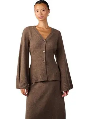 WeWoreWhat Cinched Waist Cardigan - Brown
