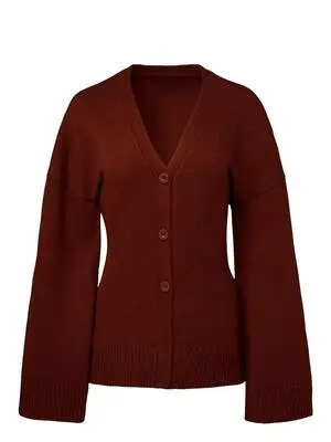 WeWoreWhat Cinched Waist Cardigan Chestnut