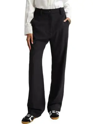 Proenza Schouler Weyes Crepe Straight Leg Pants - Black