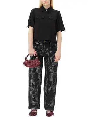 GANNI Collared Blouse - Black