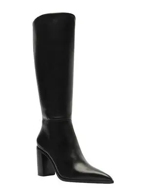 Schutz Mikki Up Block Heel Boots - Black