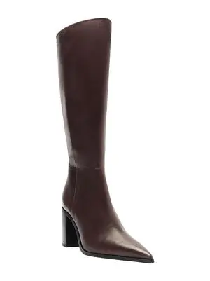 Schutz Mikki Up Block Heel Boots - Dark Chocolate
