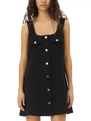 GANNI Sleeveless Mini Dress - Black