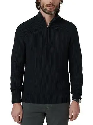 Joe's Jeans Archie Regular Fit Quarter Zip Sweater - Black