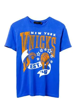 Junk Food Clothing Nba New York Knicks Banner Vintage Tee - Liberty