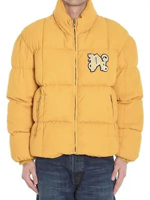 Palm Angels Monogram Corduroy Puffer Jacket - Orange