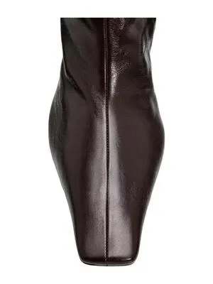 Khaite Ona Knee-high Leather Boots - Chocolate