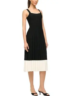 Staud Ellison Midi Dress - Black/ivory