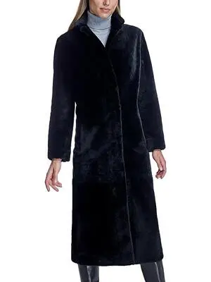 MAXIMILIAN Shearling Lamb Coat - Black